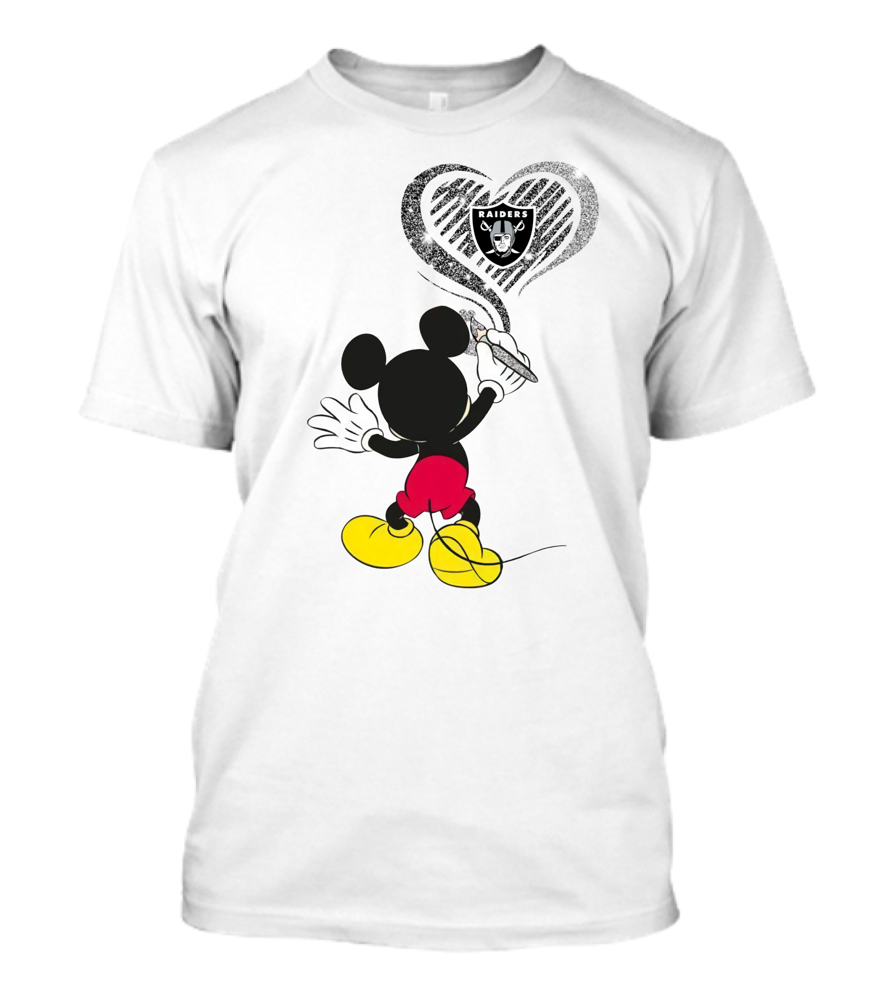Mickey Drawing Raiders Heart 23-Oakland Raiders T-Shirt
