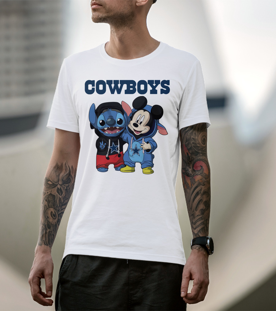 Cowboys Disney Stitch Mickey T-Shirt