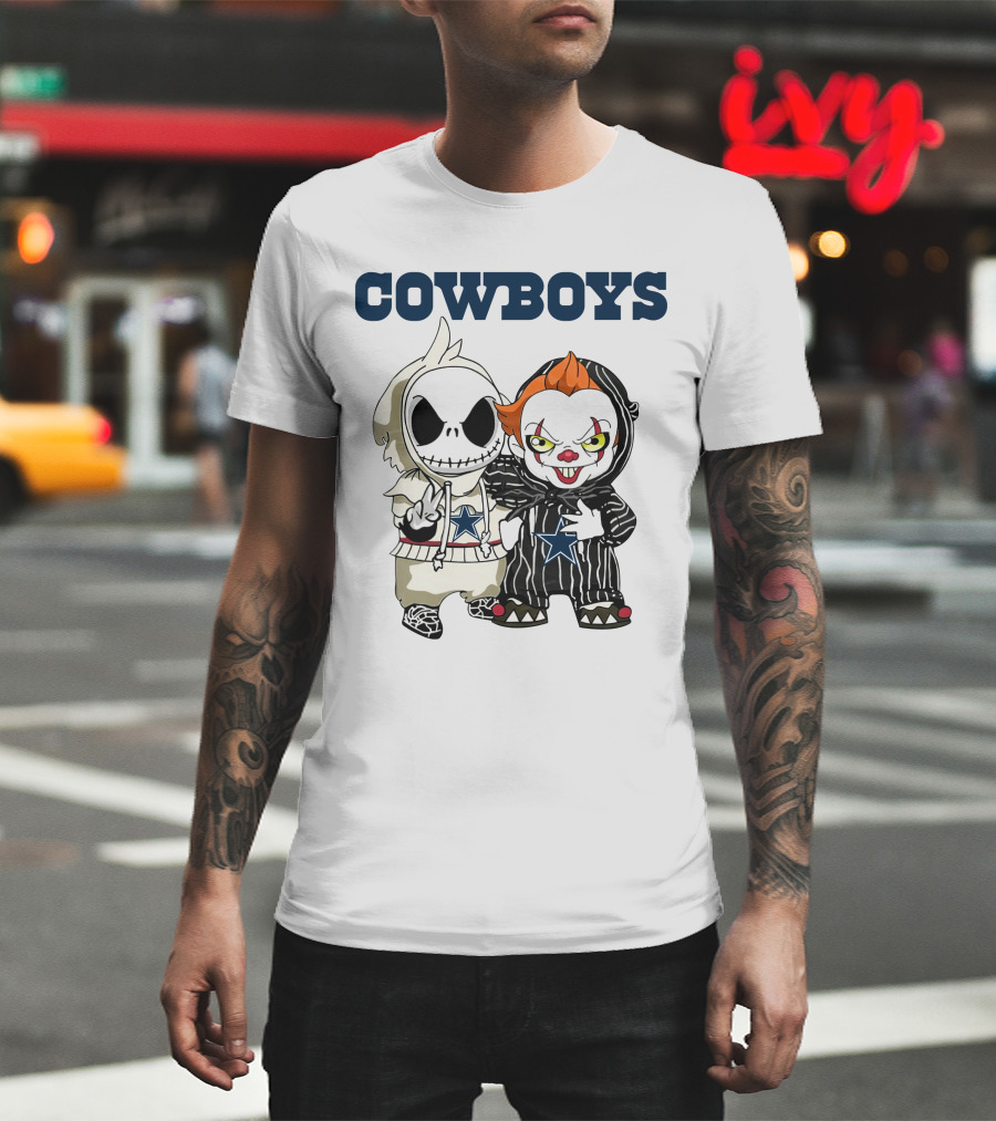 Cowboys Jack Skellington Pennywise With Stars T-Shirt