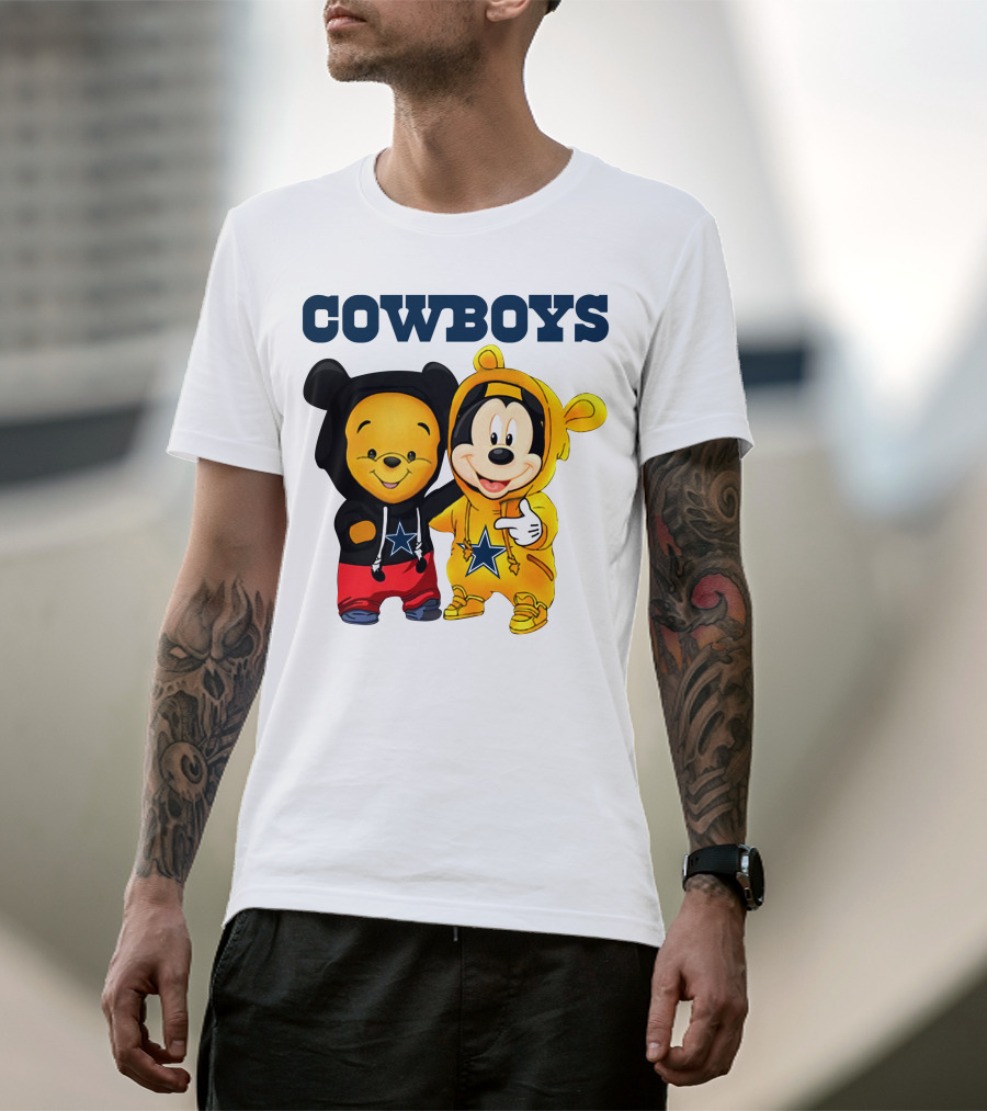 Cowboys Pooh Mickey Stars T-Shirt