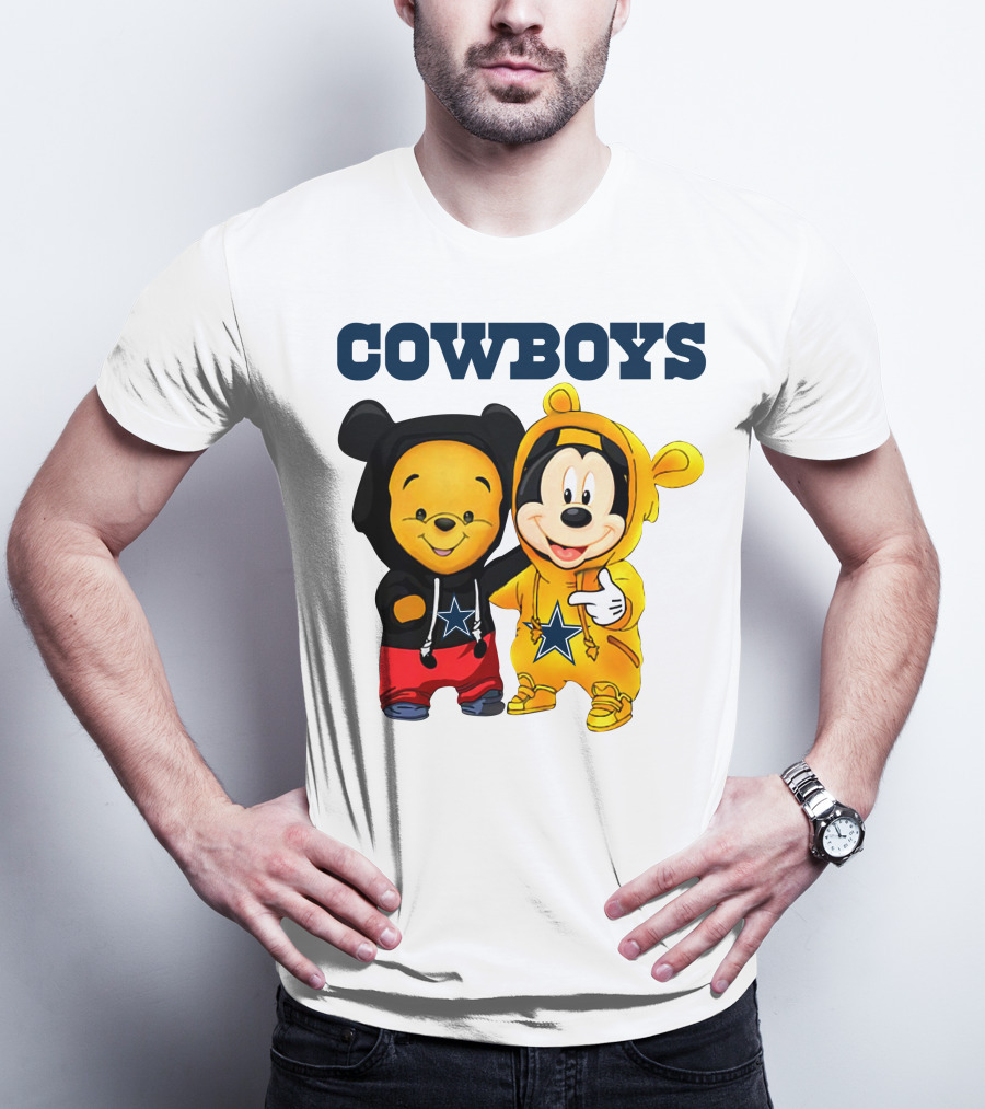 Cowboys Pooh Mickey Stars T-Shirt
