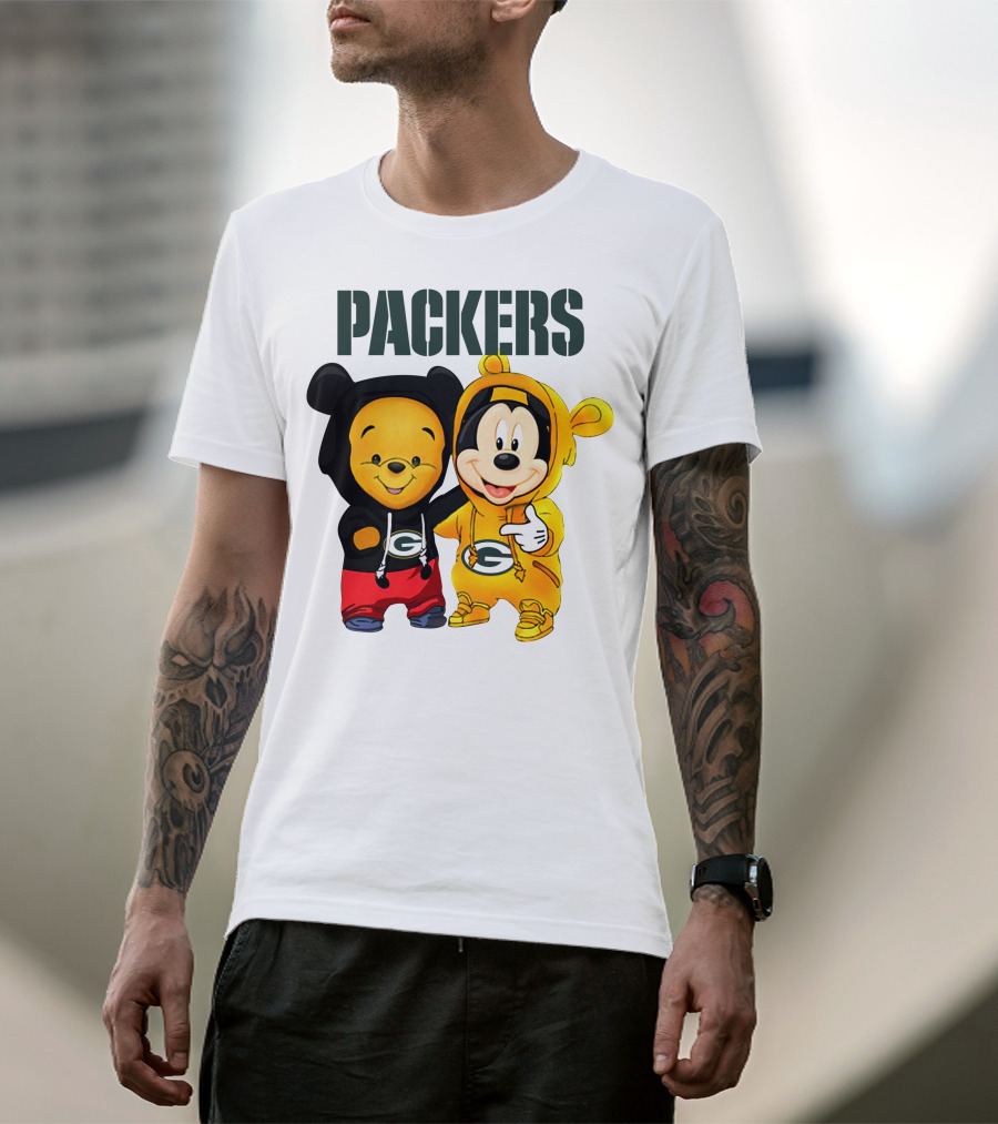 Packers Pooh-Mickey In Team Hoodies T-Shirt