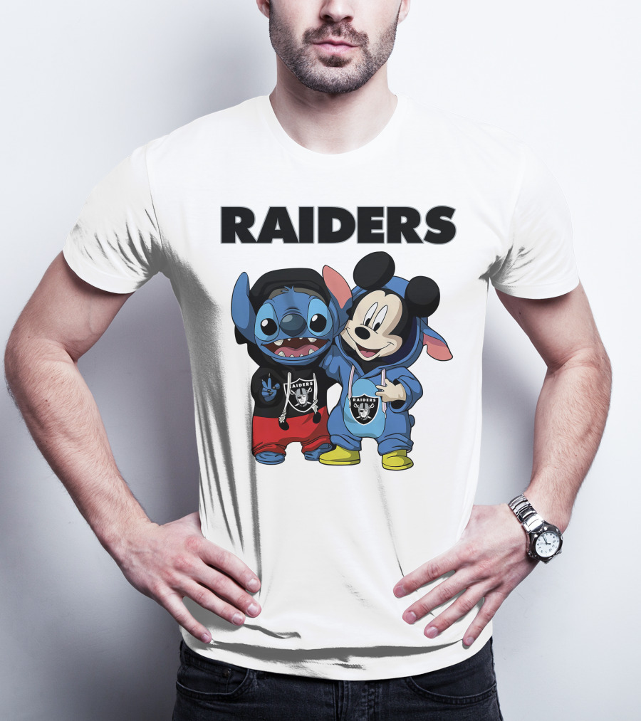 Stitch And Mickey Raiders Hoodie Duo T-Shirt