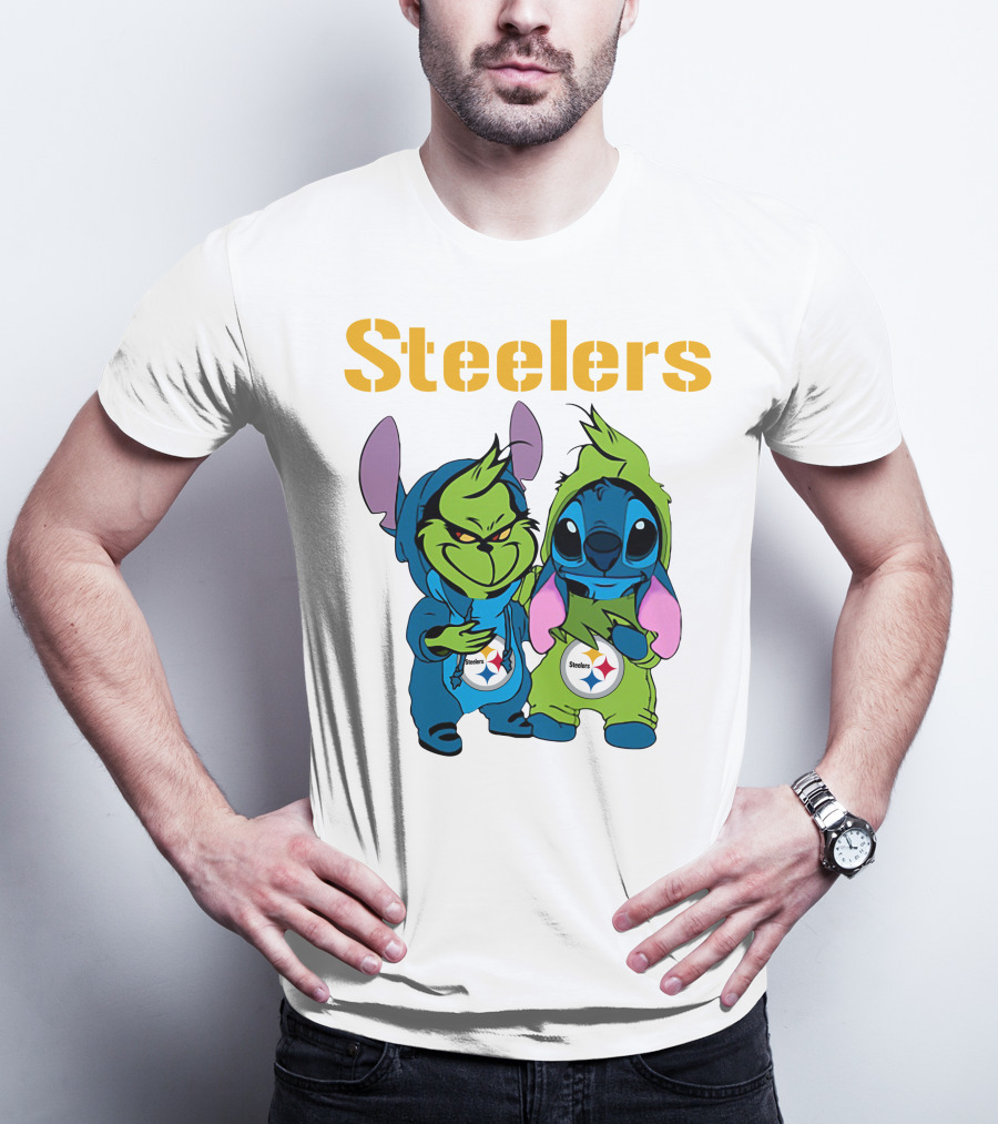 Grinch And Stitch Steelers Fans T-Shirt