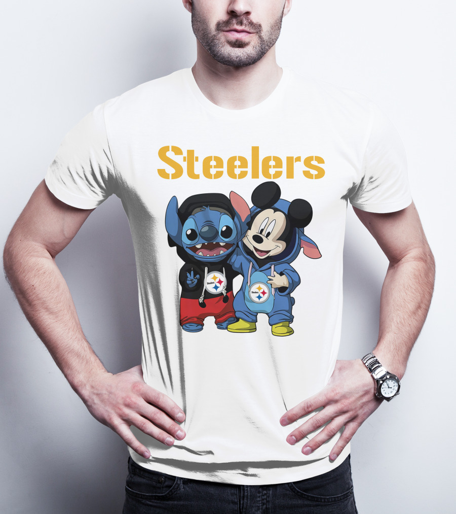 Steelers Stitch And Mickey T-Shirt