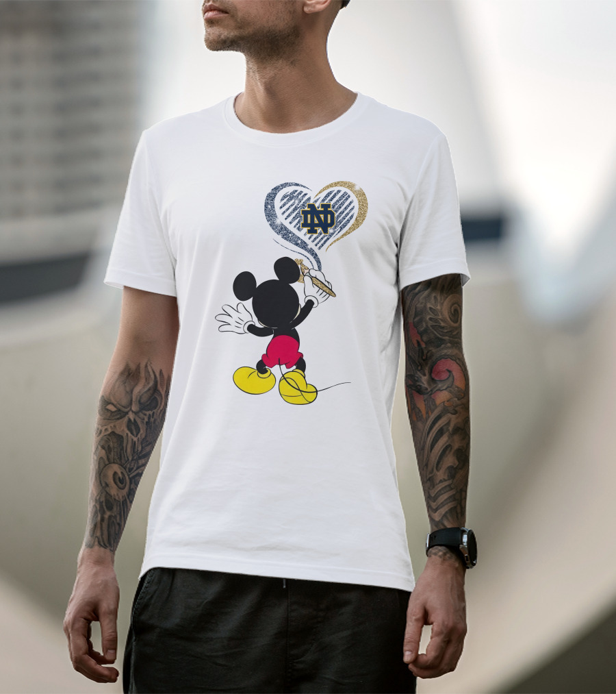 Notre Dame Fighting Irish Mickey Mouse Heart T-Shirt
