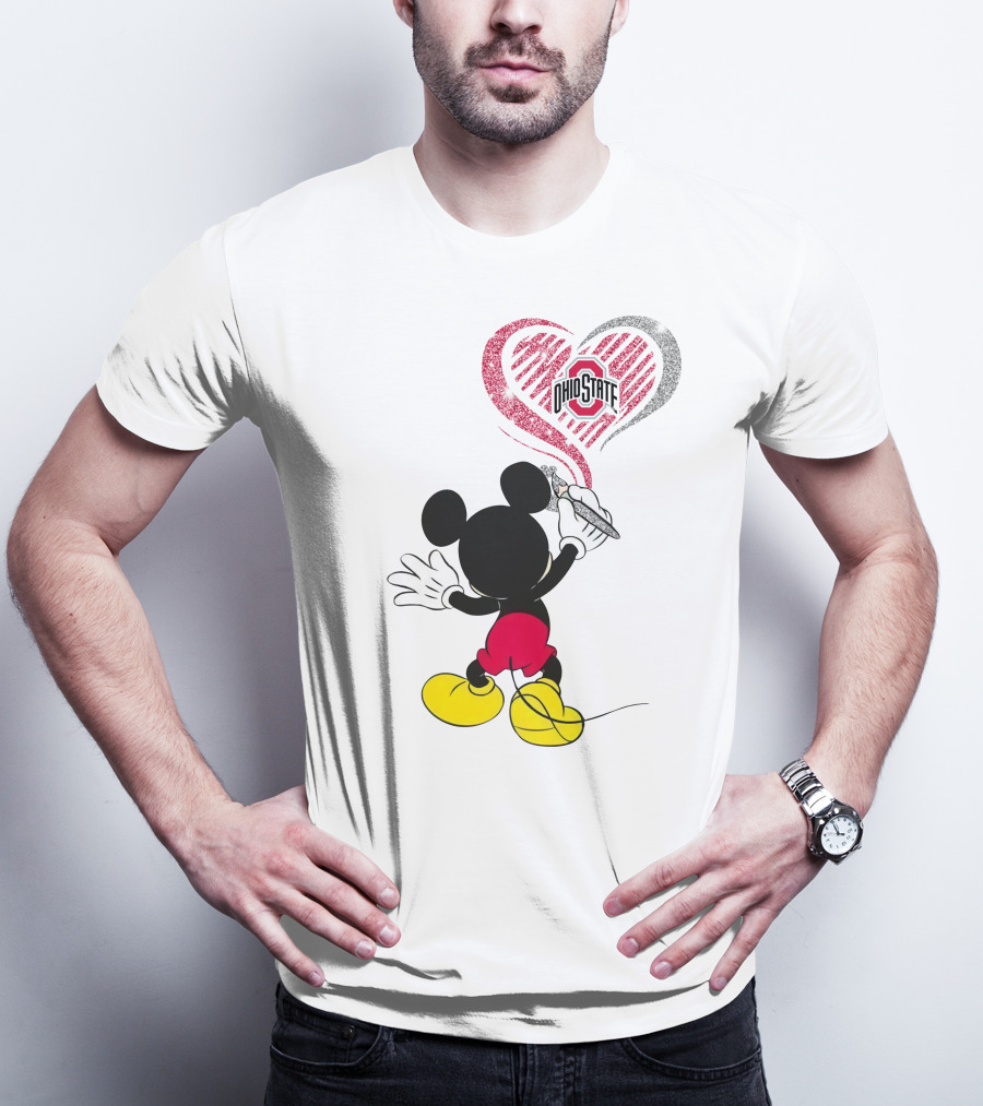 Mickey Mouse Ohio State Heart T-Shirt