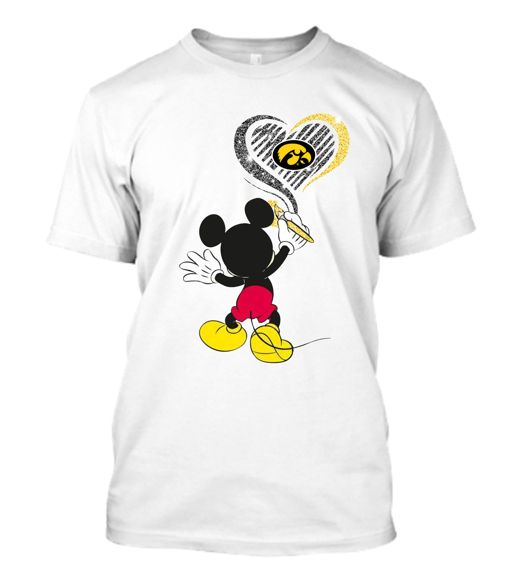 Mickey Mouse Iowa Hawkeyes Heart T-Shirt