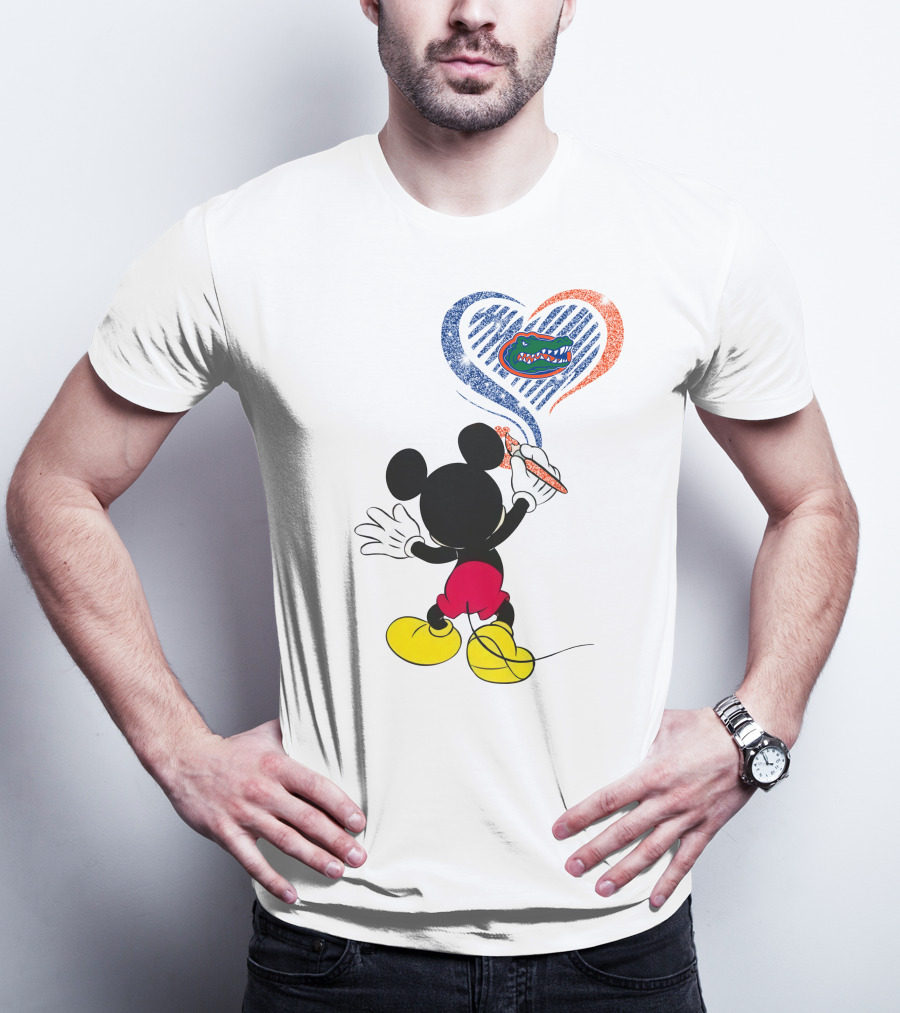 Mickey Painting Florida Gators Heart T-Shirt