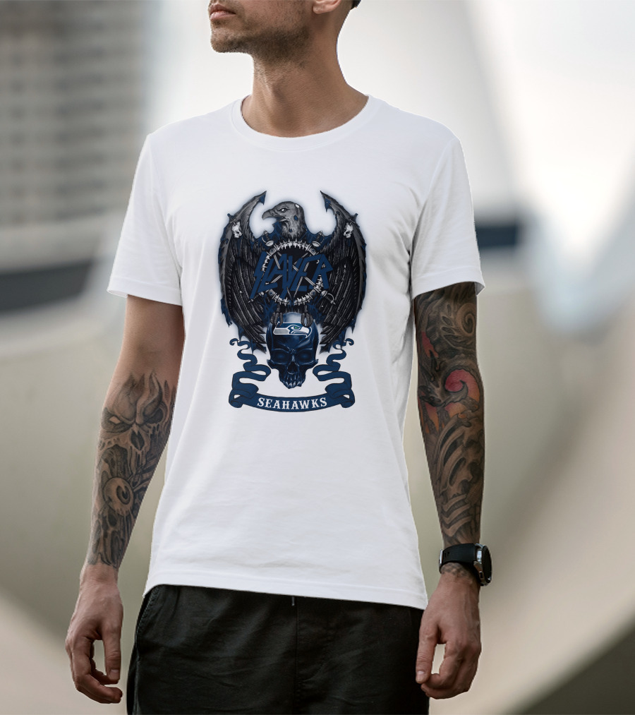 Skull Seahawks Slayer Nfl 29 T-Shirt