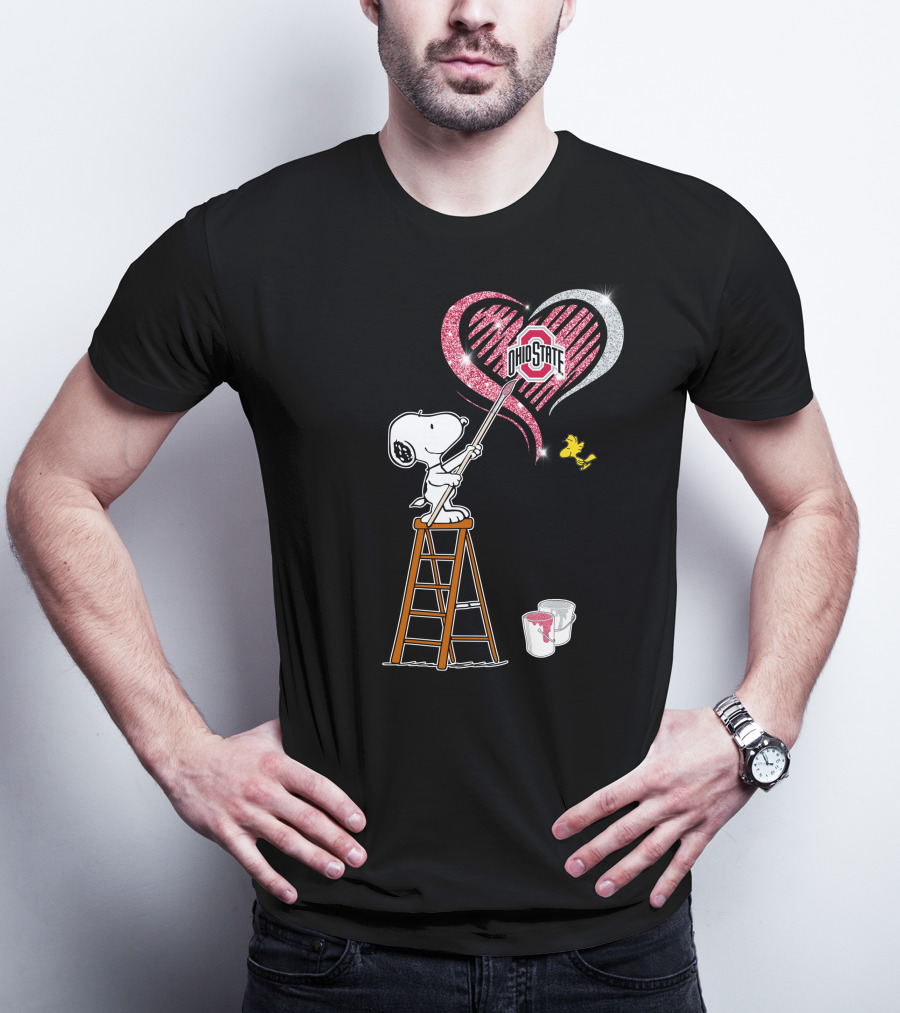 Ohio State Snoopy Heart Painting T-Shirt