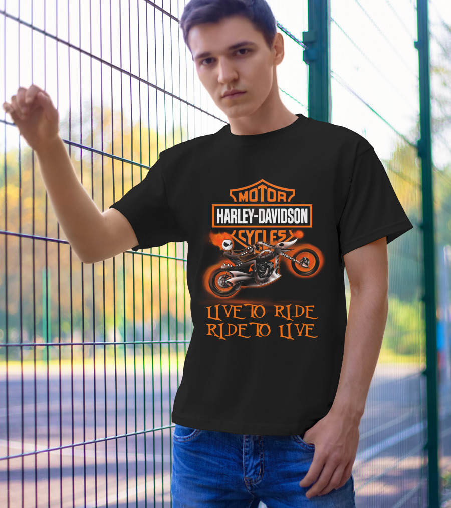 Harley Davidson Motor Cycles Live To Ride Ride To Live T-Shirt