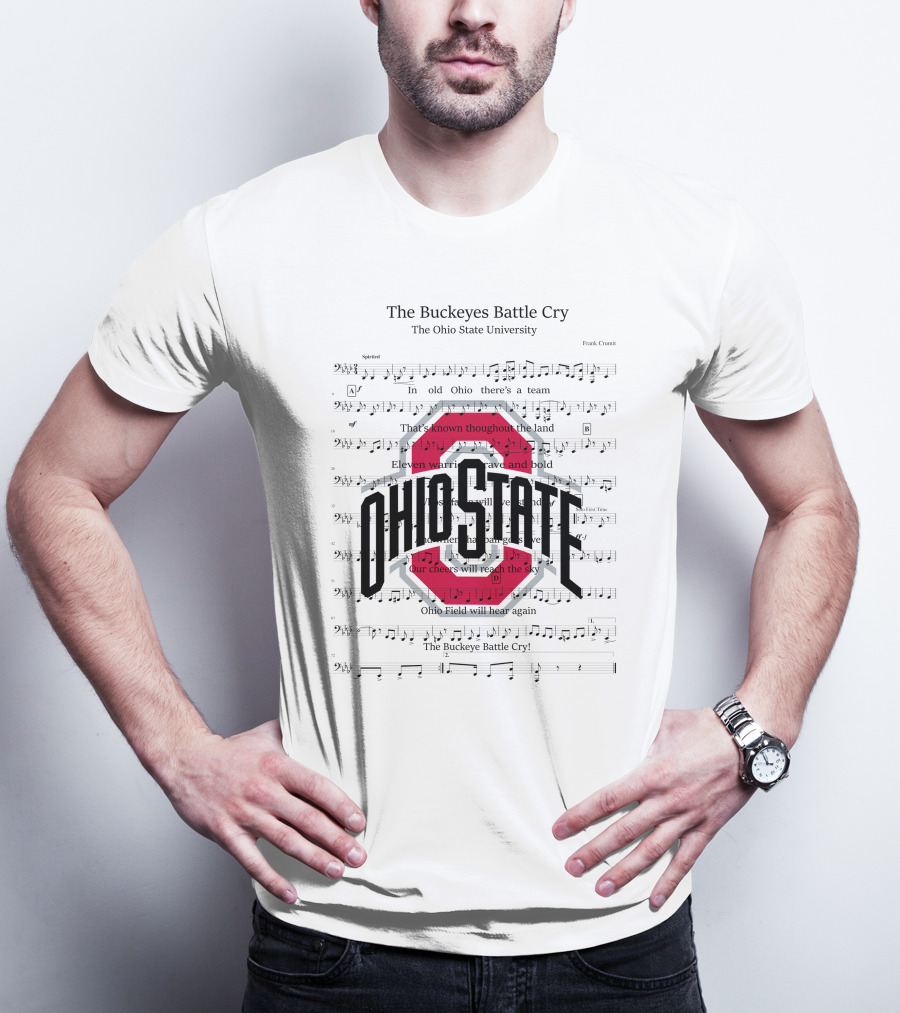 The Buckeyes Battle Cry Ohio State University Sheet Music T-Shirt