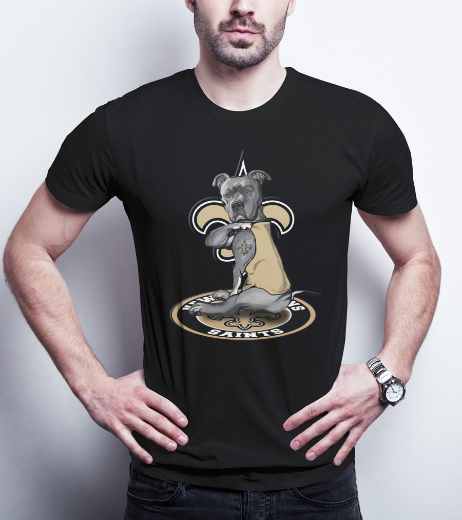 New Orleans Saints Dog With Fleur-de-Lis Tattoo 20 T-Shirt