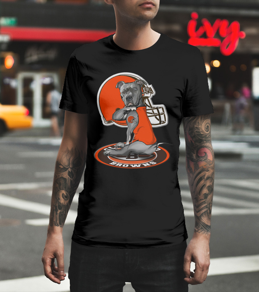 Cleveland Browns Dog Mascot With Helmet And Team T-Shirt