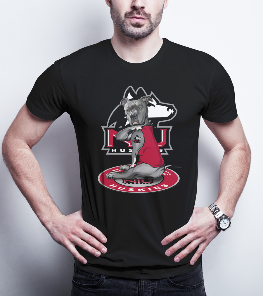 Niu Huskies Northern Illinois University Dog In Red Vest T-Shirt