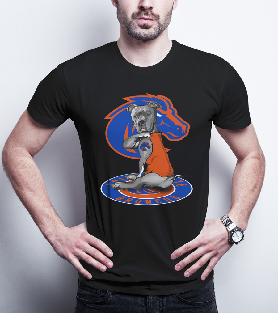 Boise State Broncos 23 Bulldog With Bronco Tattoo T-Shirt