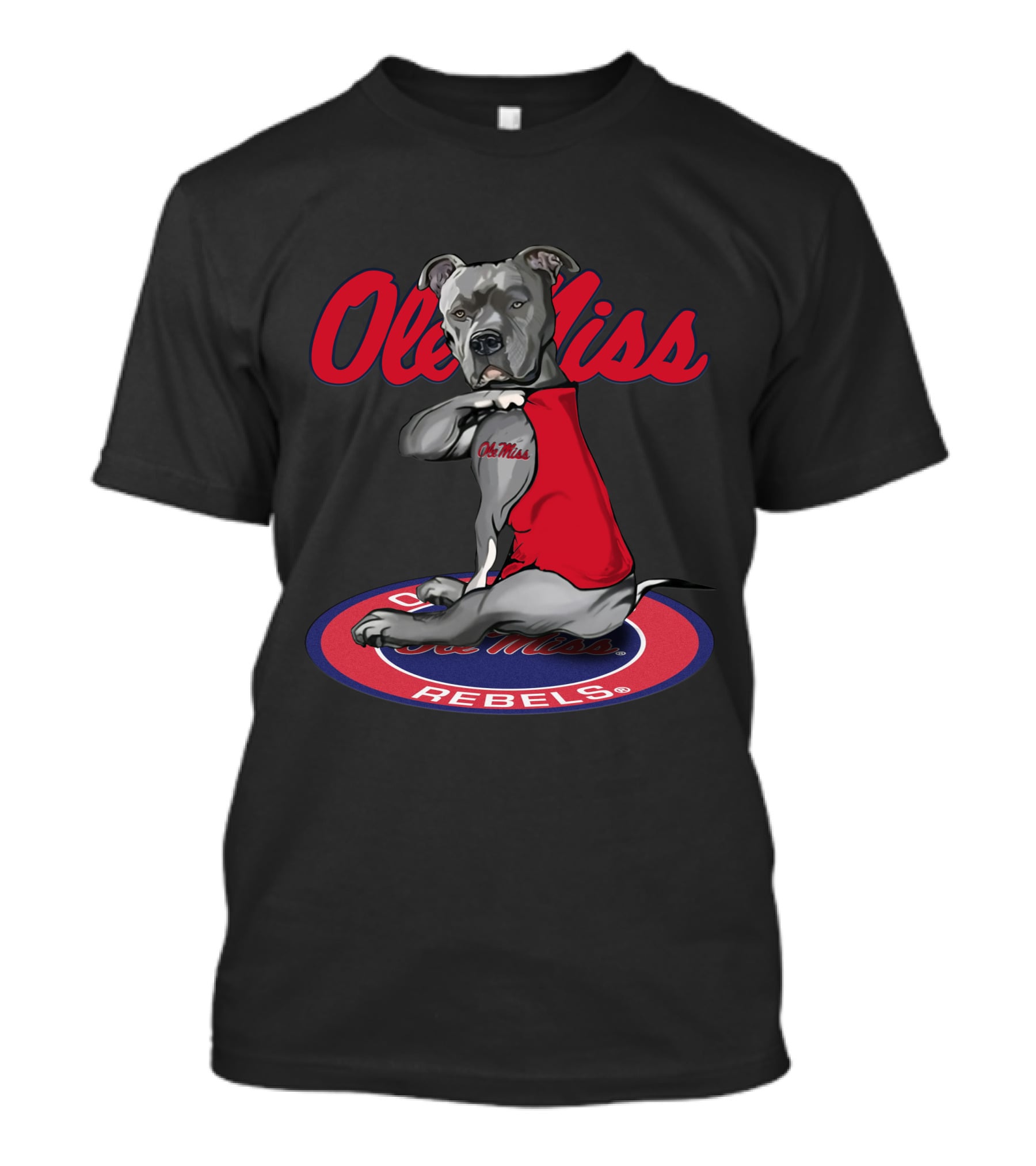 Ole Miss Rebels Bulldog Mascot In Red Vest T-Shirt