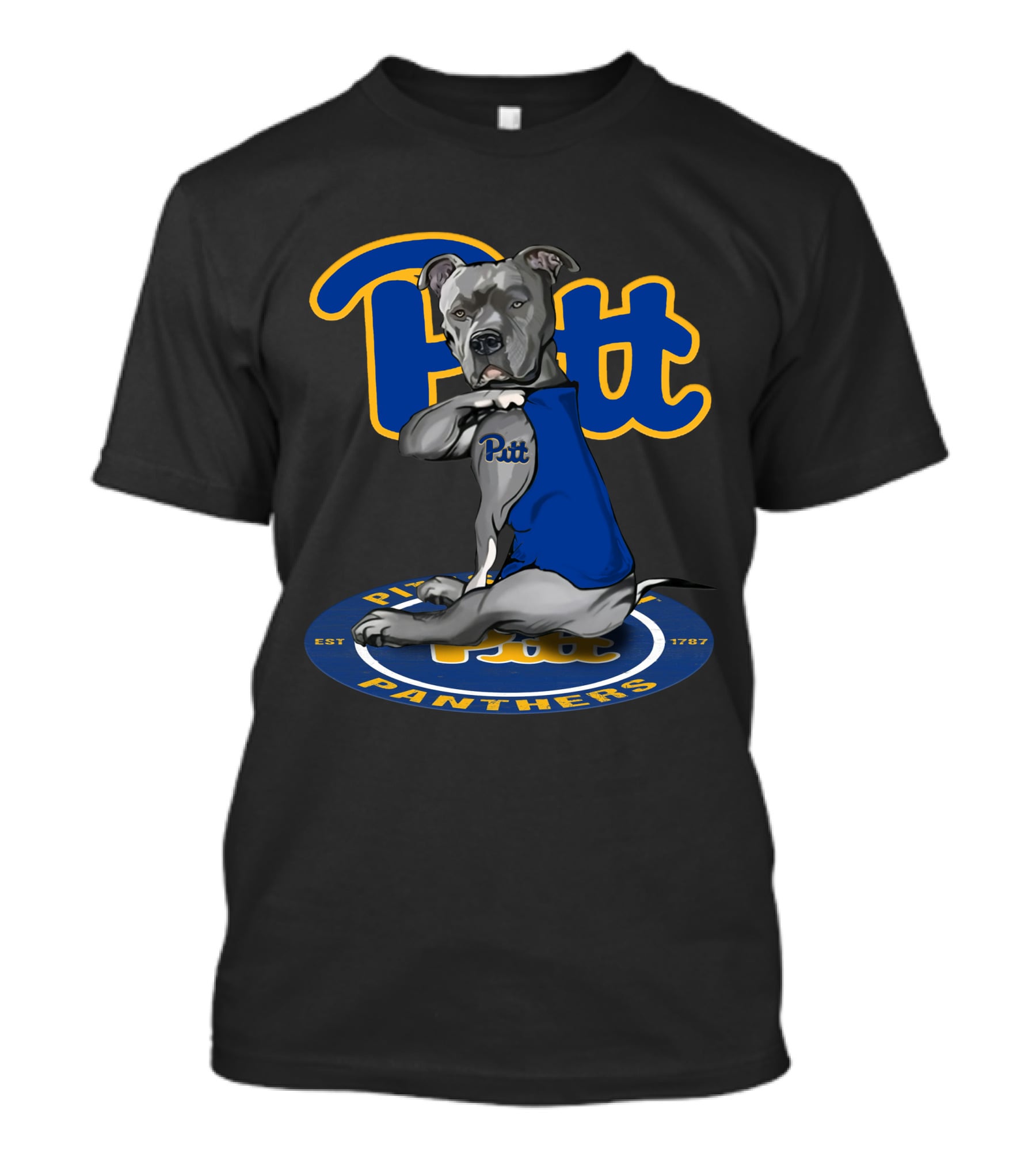 Pitt Panthers 28 Bulldog Logo Est 1787 T-Shirt