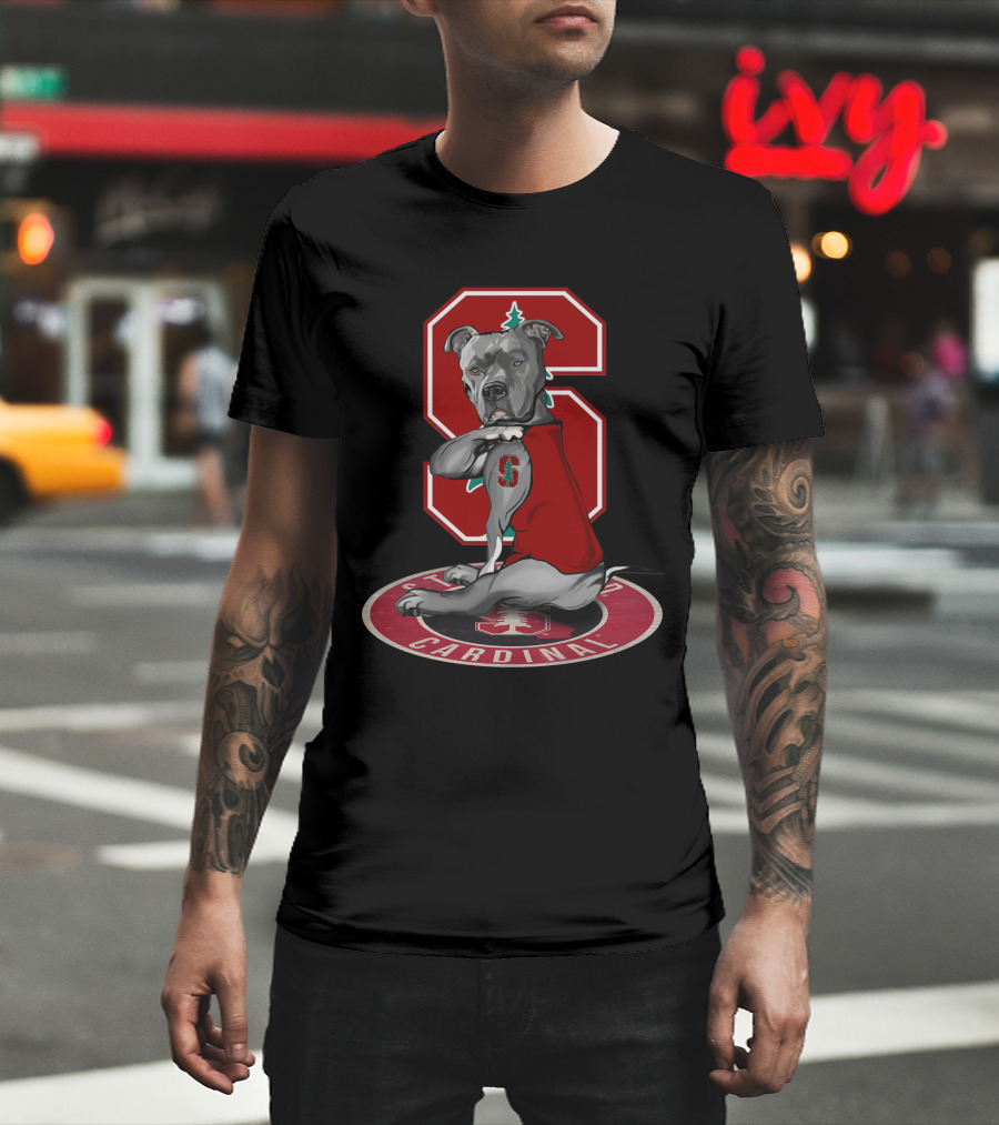 Stanford Cardinal Dog Mascot With Block S T-Shirt