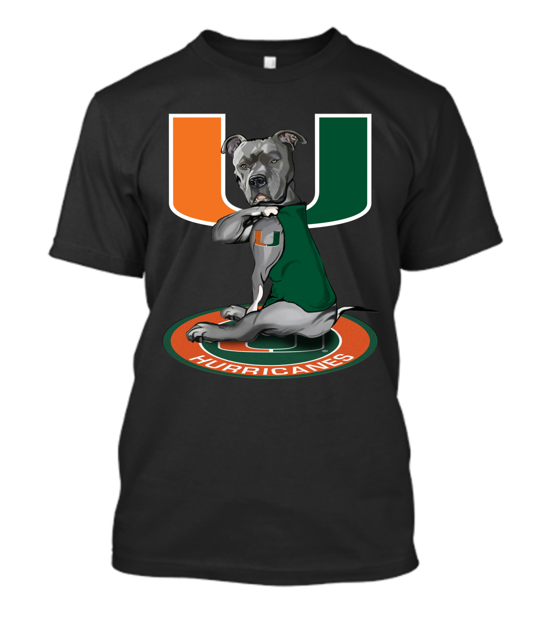 Miami Hurricanes Dog Mascot With U T-Shirt