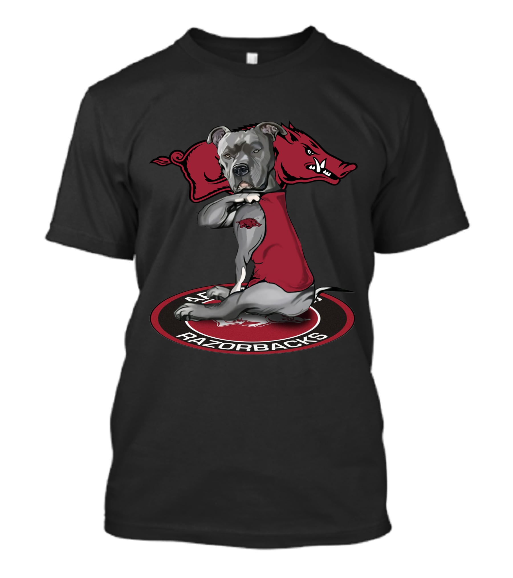 Arkansas Razorbacks Dog With Hog And Razorbacks T-Shirt