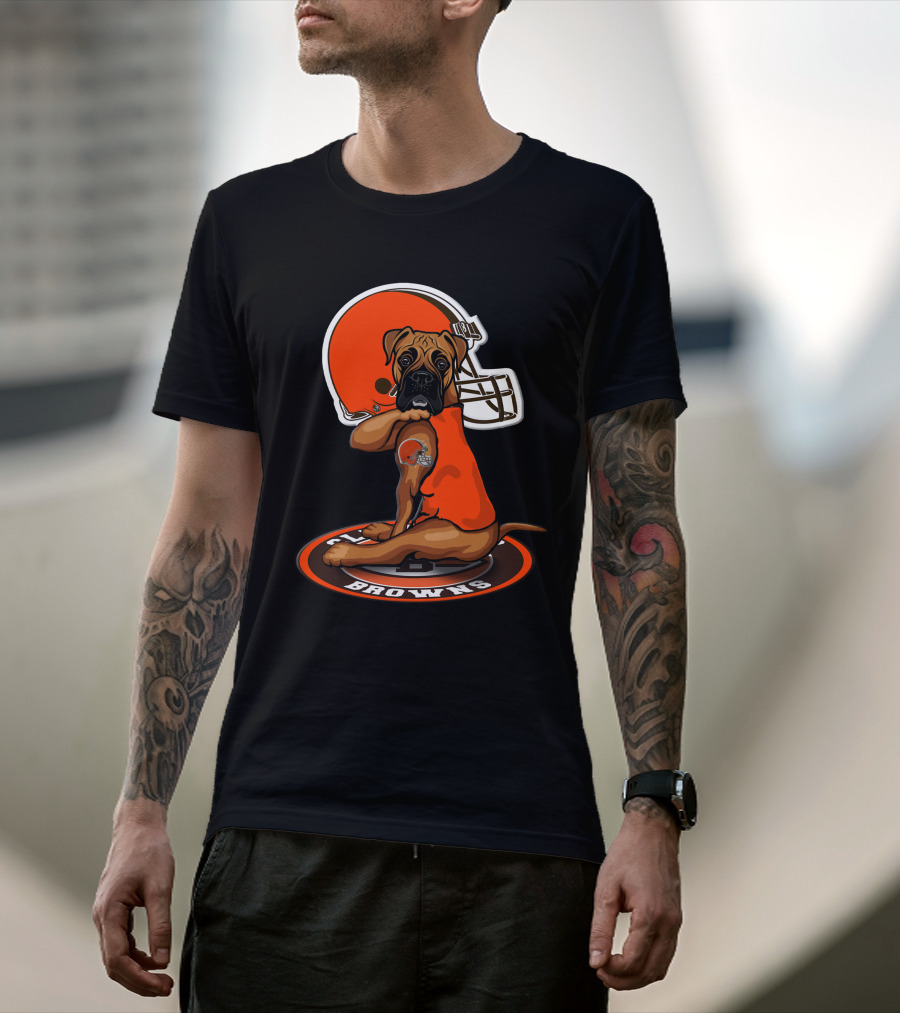 Cleveland Browns Dog Mascot With Helmet T-Shirt