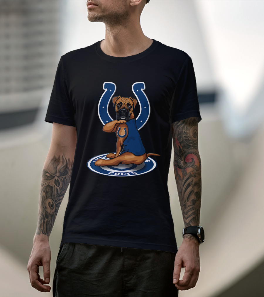 Indianapolis Colts Dog With Horseshoe T-Shirt