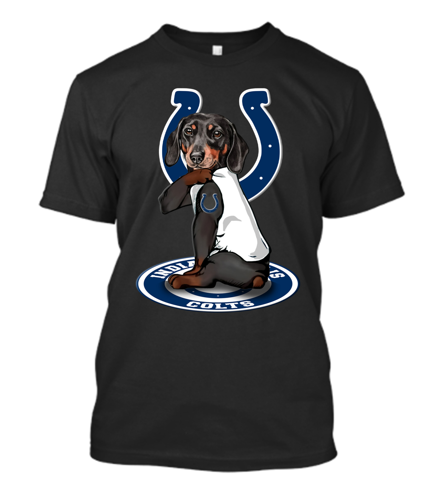 Indianapolis Colts Dog Wearing Horseshoe T-Shirt