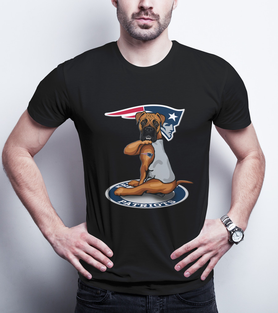 New England Patriots Football Dog With Team T-Shirt