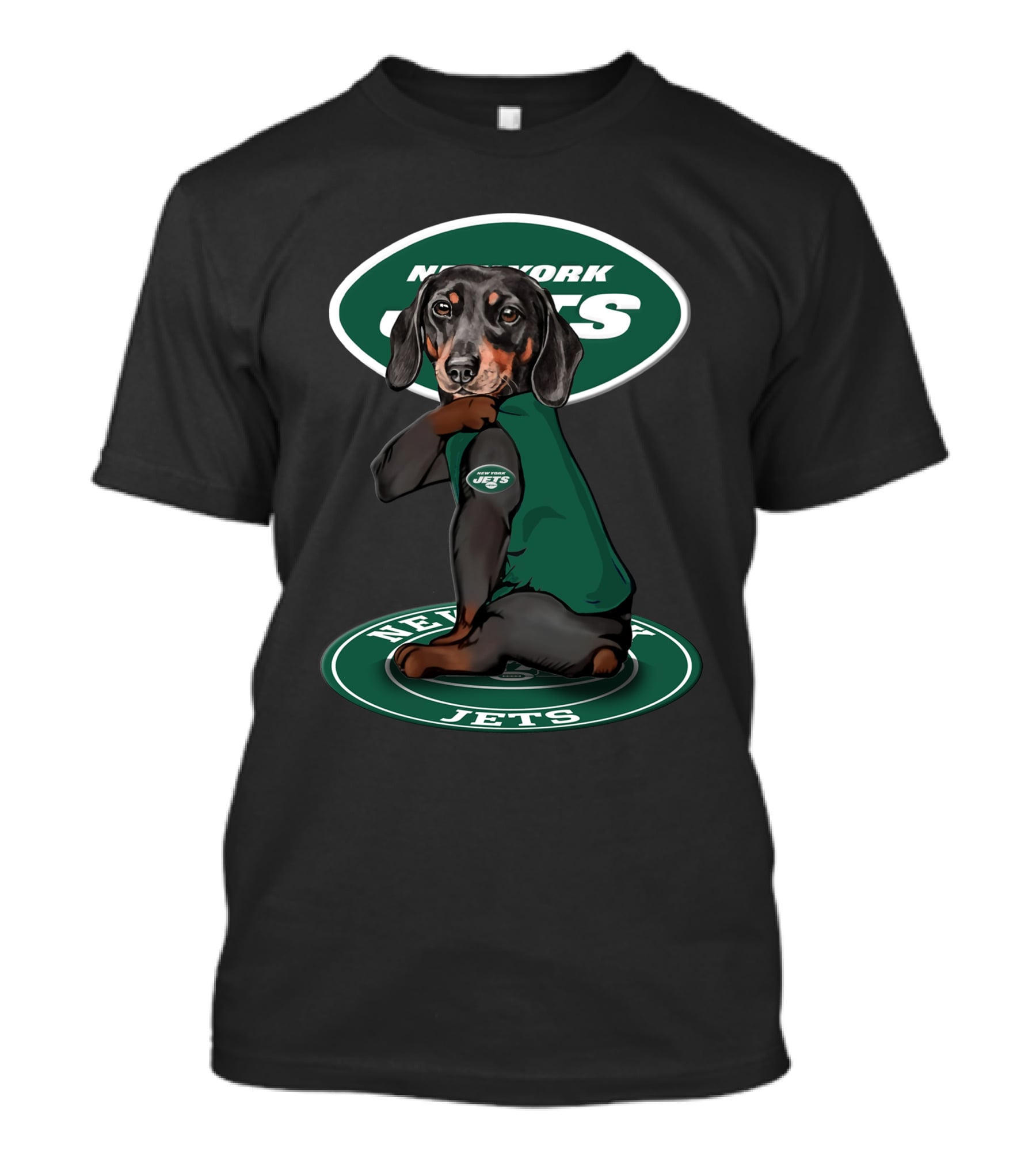 New York Jets Dog Wearing Jets T-Shirt