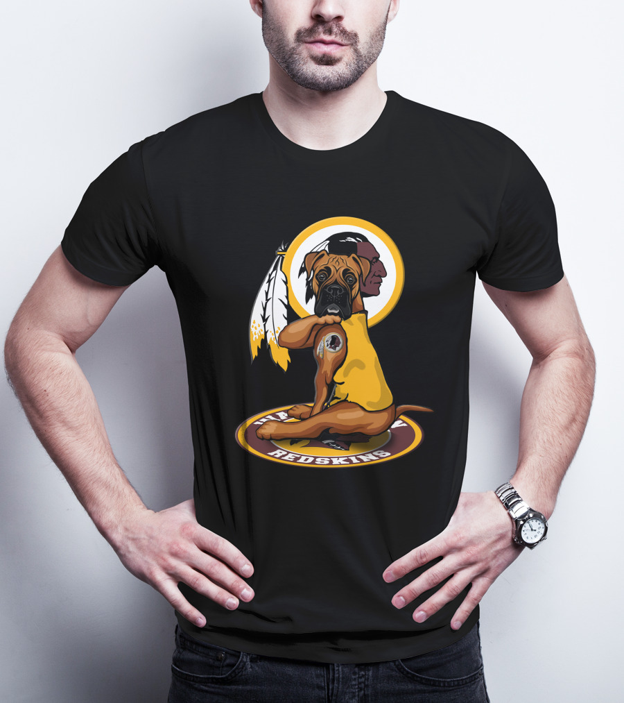 Washington Redskins Dog With Feathers T-Shirt