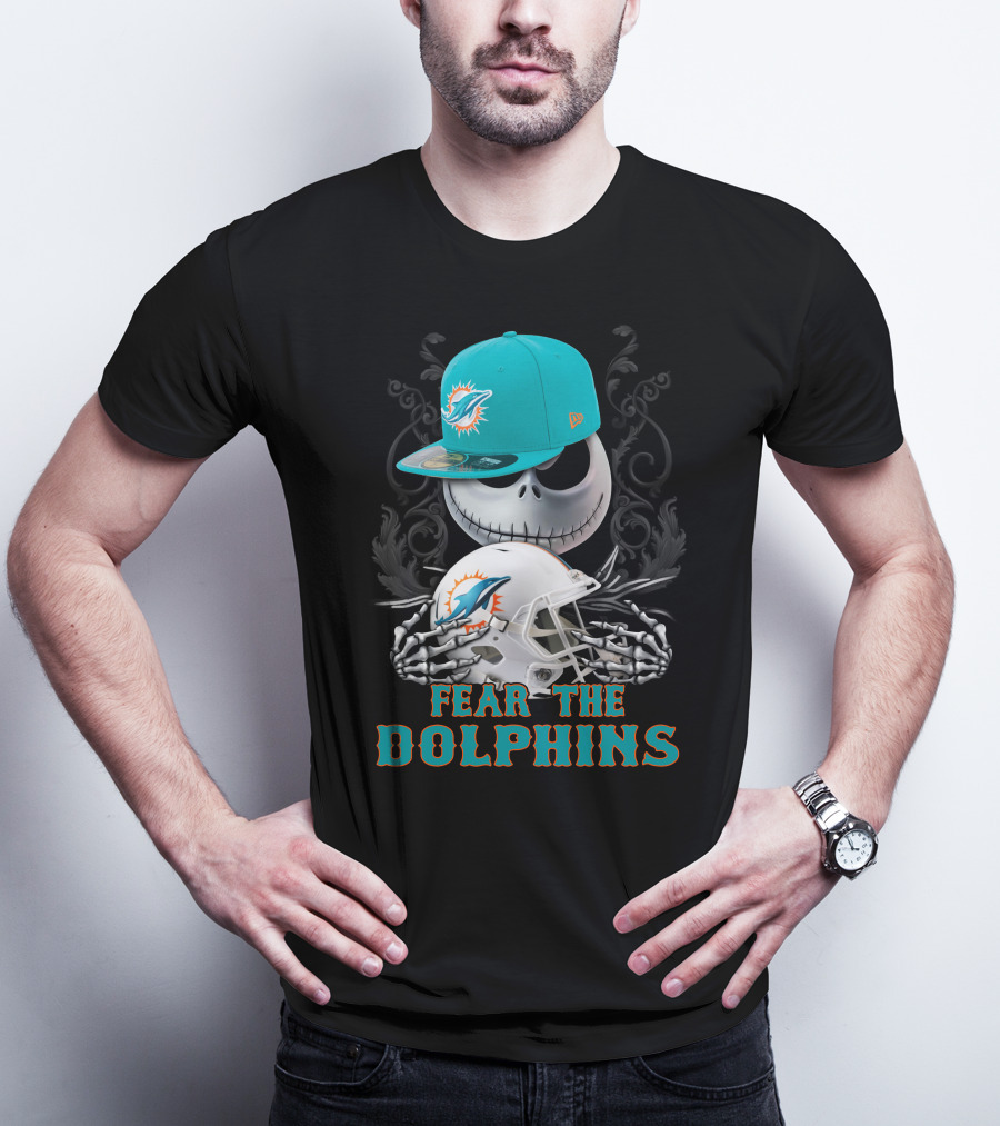 Miami Dolphins Fear The Dolphins Skeleton Helmet Snapback T-Shirt