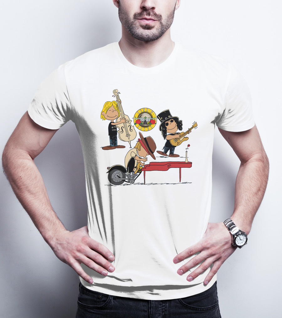 Guns N' Roses We're F'N' Back Cartoon Style With Famous Rock Band T-Shirt
