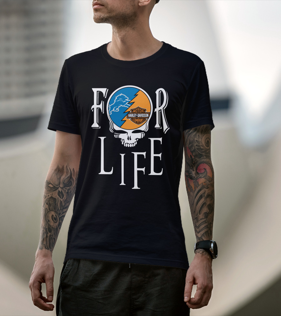 Detroit Lions Harley Davidson Nfl For Life T-Shirt