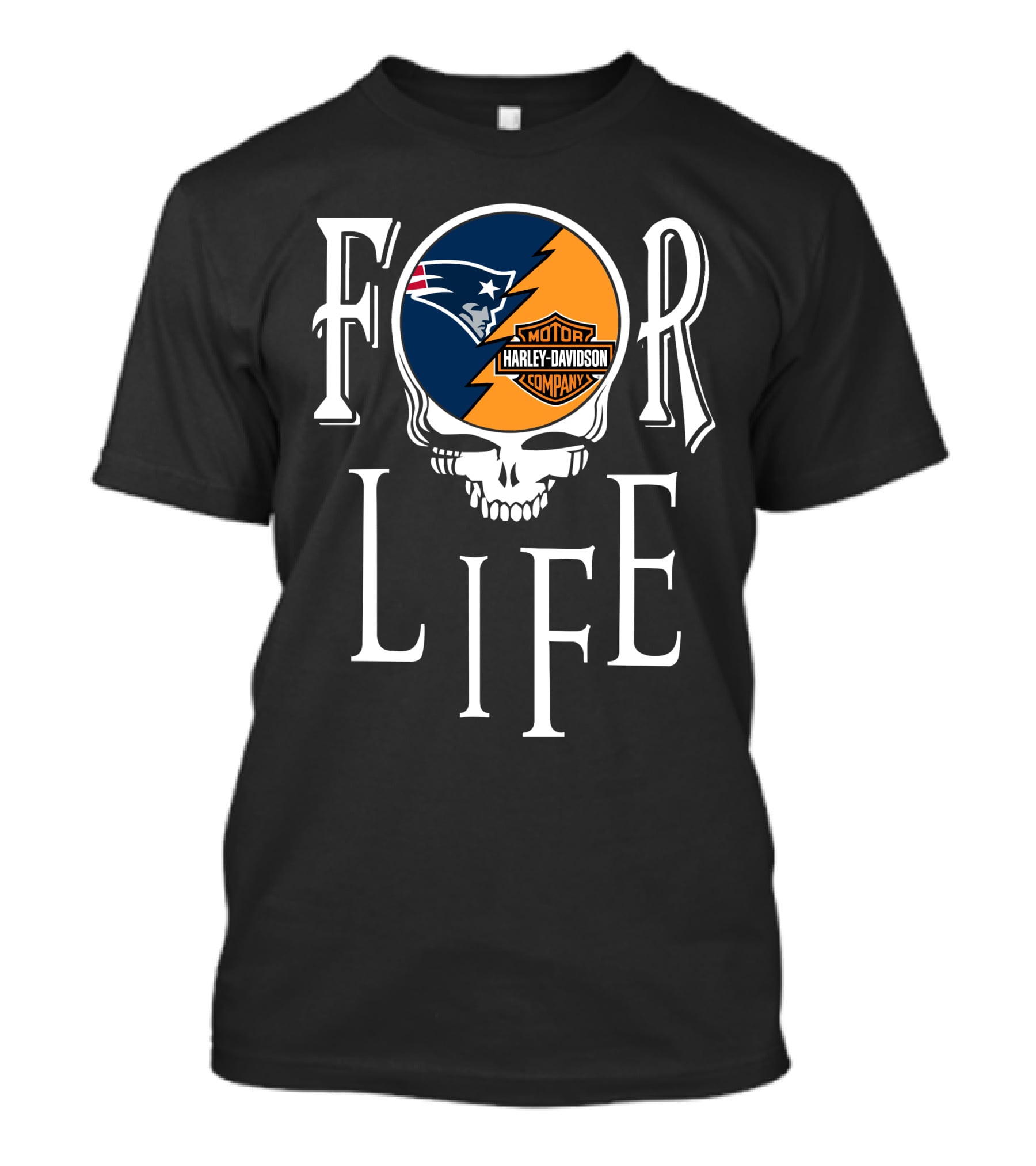 New England Patriots Harley Davidson For Life Nfl T-Shirt