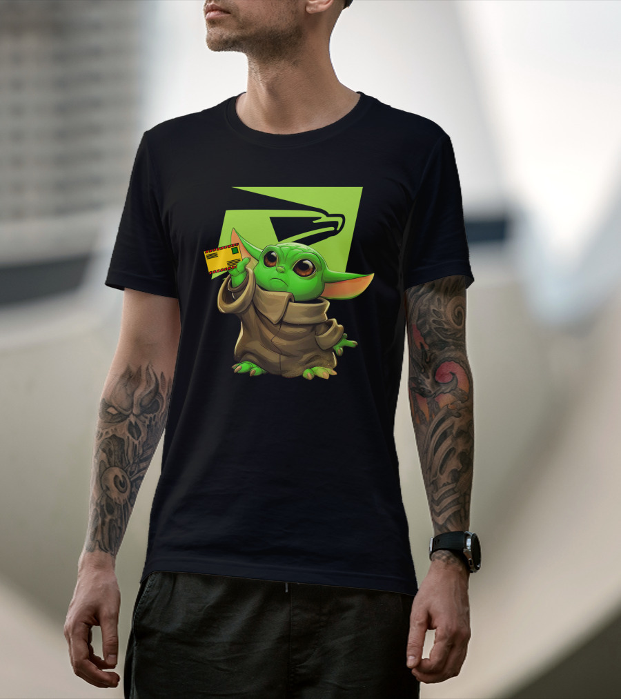 Postal Master Cute Green Character Delivering Mail T-Shirt