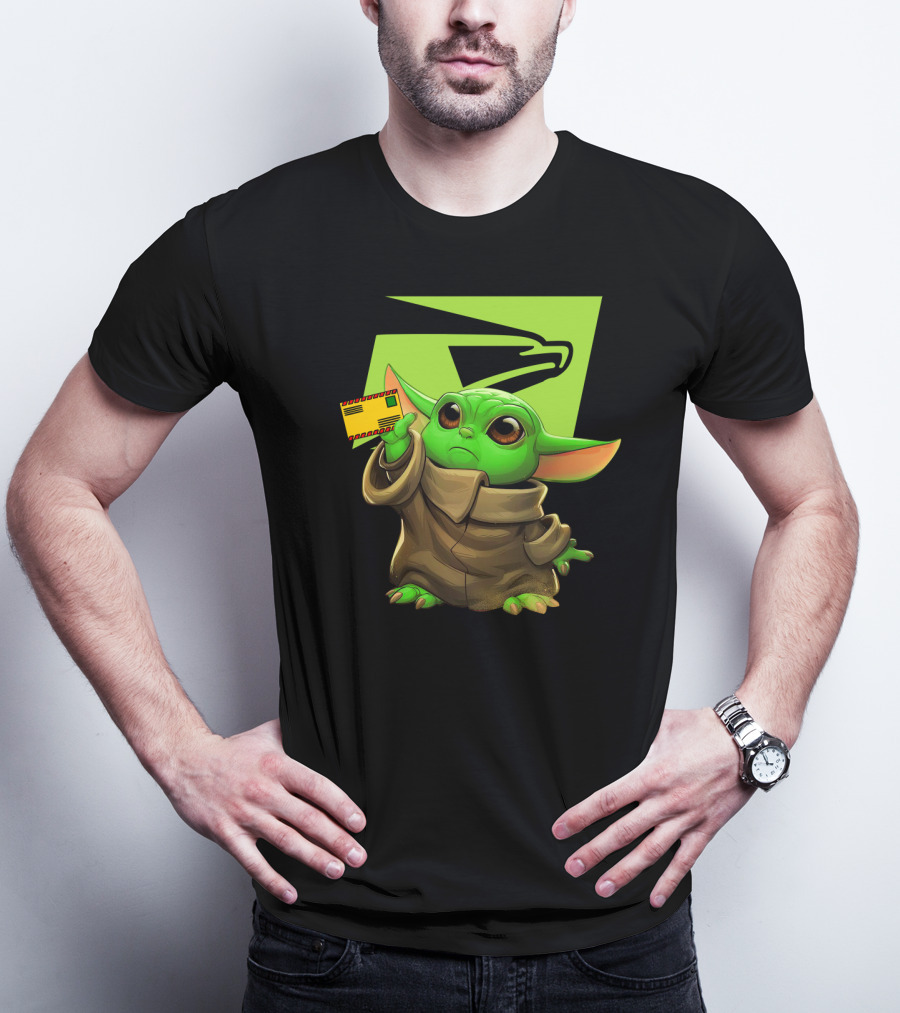 Postal Master Cute Green Character Delivering Mail T-Shirt