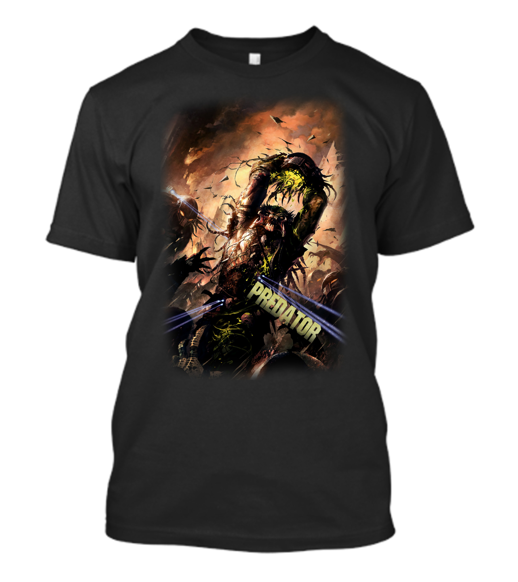 Predator Alien Creature Battle Scene T-Shirt