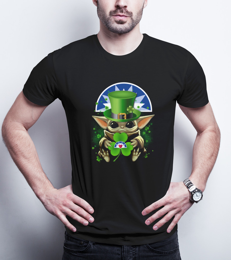 1902 Baby Yoda Clover St. Patrick's Day Seattle Mariners T-Shirt