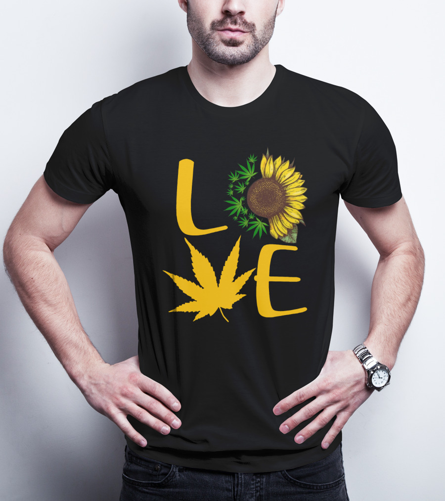 Love Sun Flower Weed Leaf T-Shirt