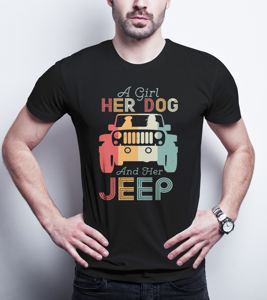 A Girl Her Dog And Her Jeep T-Shirt