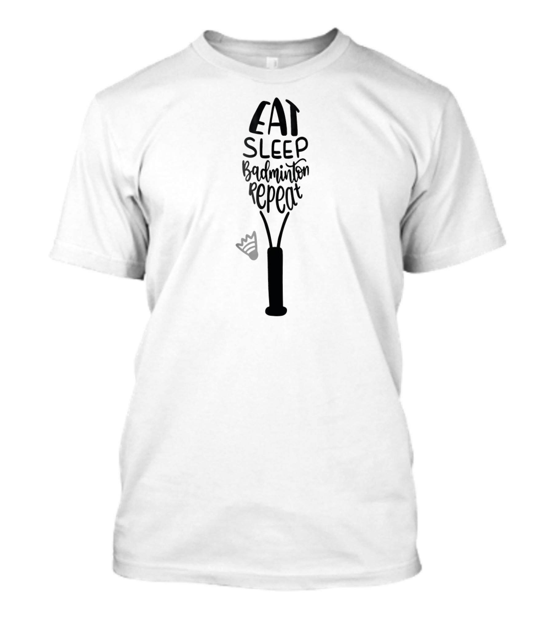 Eat Sleep Badminton Repeat Girly Birdi Badminton Racket Shuttlecock T-Shirt