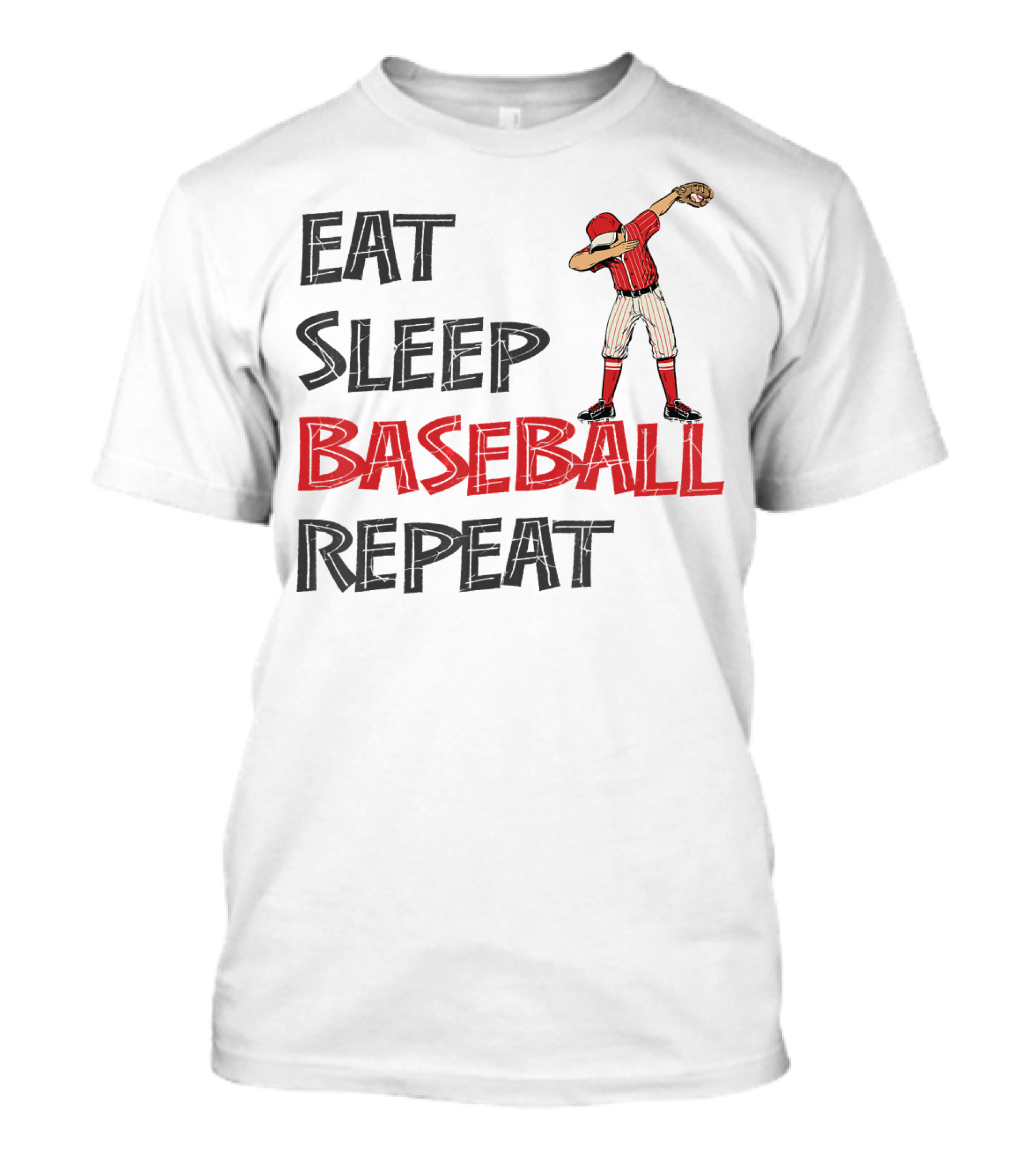 Eat Sleep Baseball Repeat Dabbing Player T-Shirt