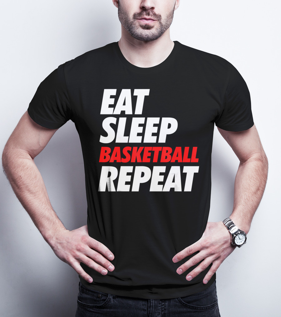 Eat Sleep Basketball Repeat Sports Fan Lifestyle Mantra T-Shirt