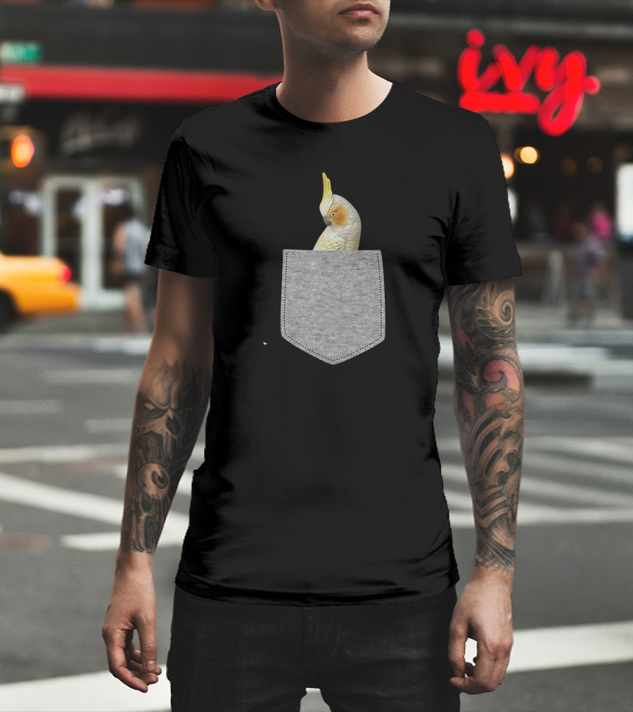 Fake Pocket Cockatiel Bird Novelty T-Shirt