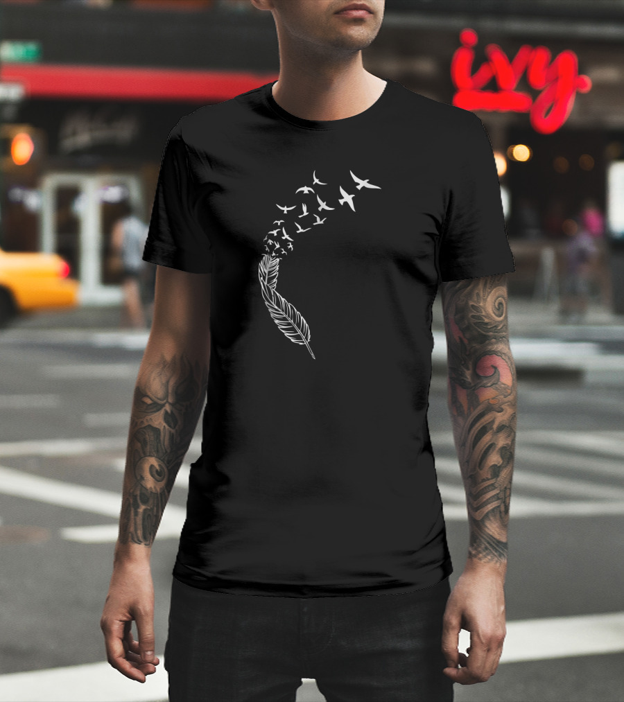Feather Birds In Flight Street Cool T-Shirt