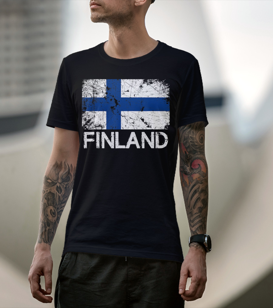 Finnish Flag Finland Vintage Made In Finla T-Shirt