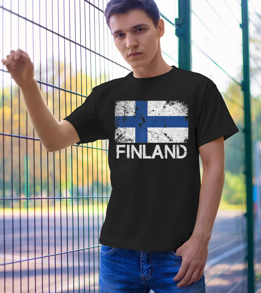 Finnish Flag Finland Vintage Made In Finla T-Shirt