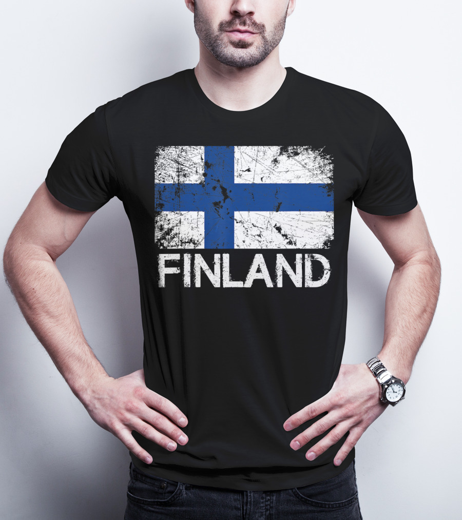Finnish Flag Finland Vintage Made In Finla T-Shirt